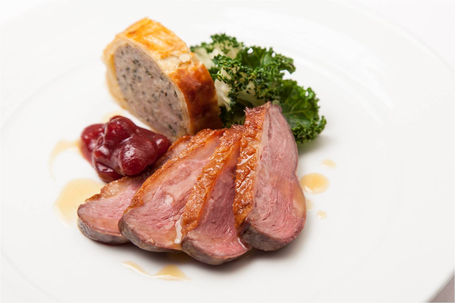 Christmas recipes-Goose breast with goose leg sausage roll – The Boomers